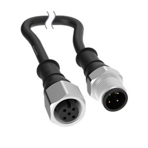 M12 Double-Ended Cordsets with Stainless Steel Coupling Nuts